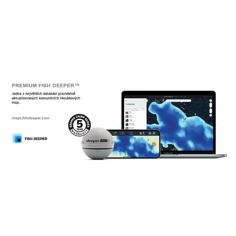 DEEPER - Nahadzovací Sonar Chirp+2 Limited Edition Arctic Grey | FishMax.sk